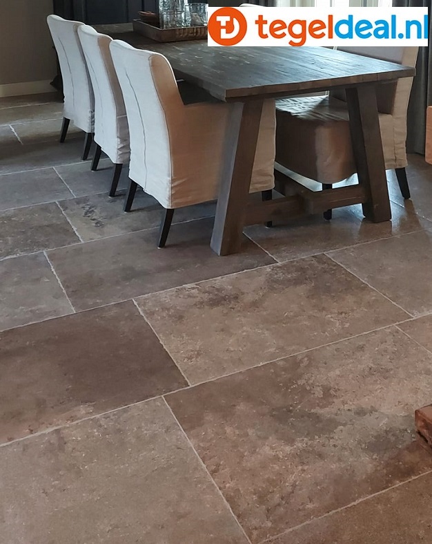 Landelijke, stoere natuursteenlook tegels: Coem, Loire, Moka, 60x90 cm LO698R